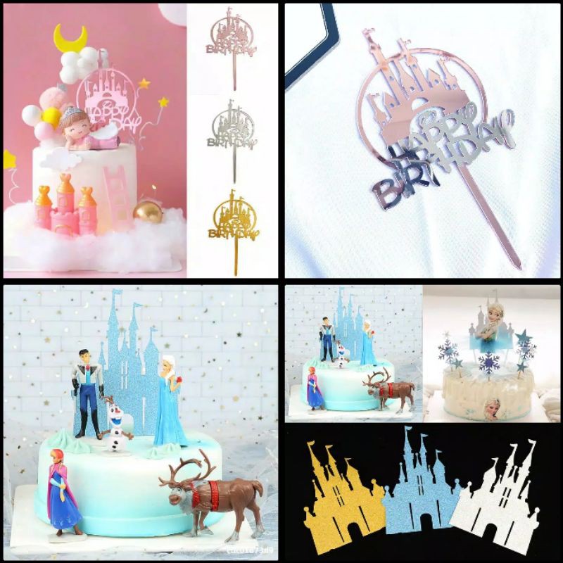 Jual TOPPER ISTANA TOPPER CAKE CASTLE PRINCESS TOPPER HBD TOPPER HAPPY ...