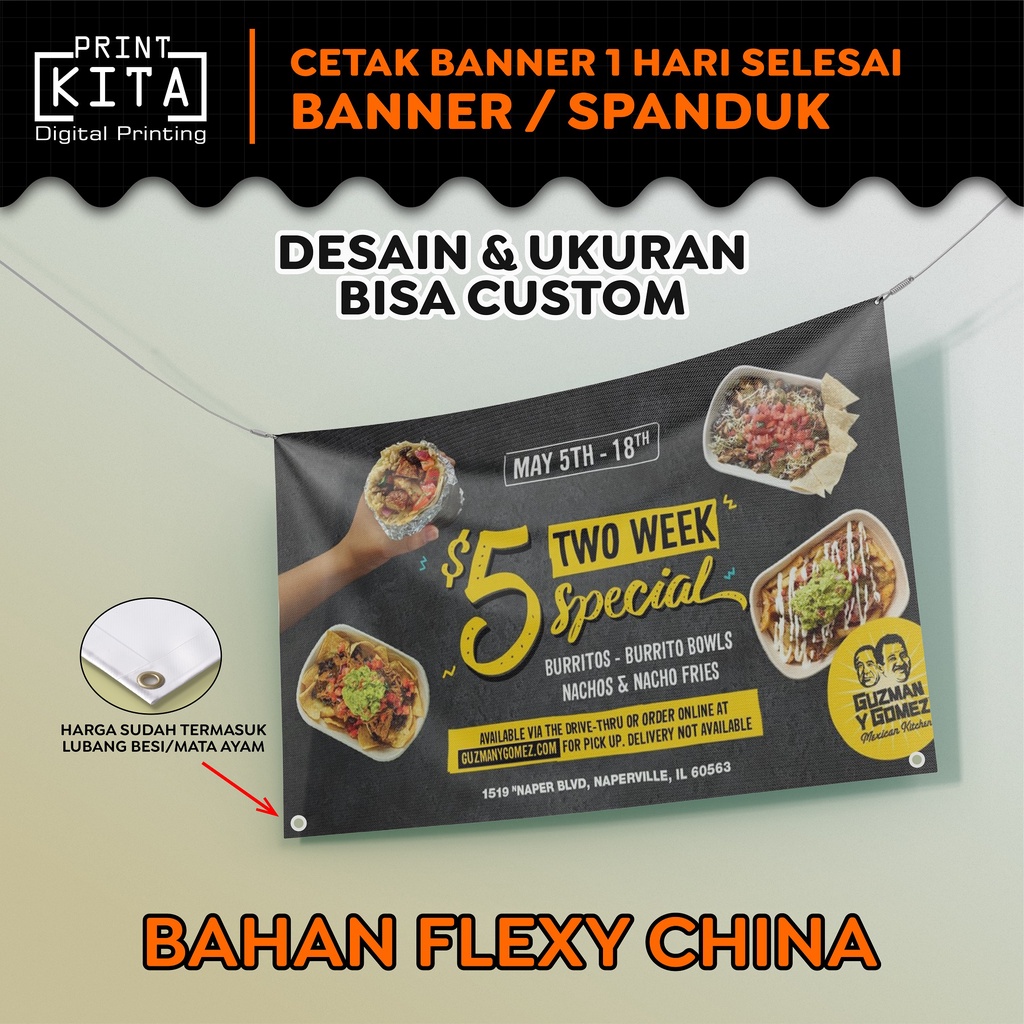 Jual Cetak Banner Flexy China Custom Outdoor, Cetak Spanduk Outdoor 1x1m, 1x2m, 1x3m, 2x2m, 2x3m ...