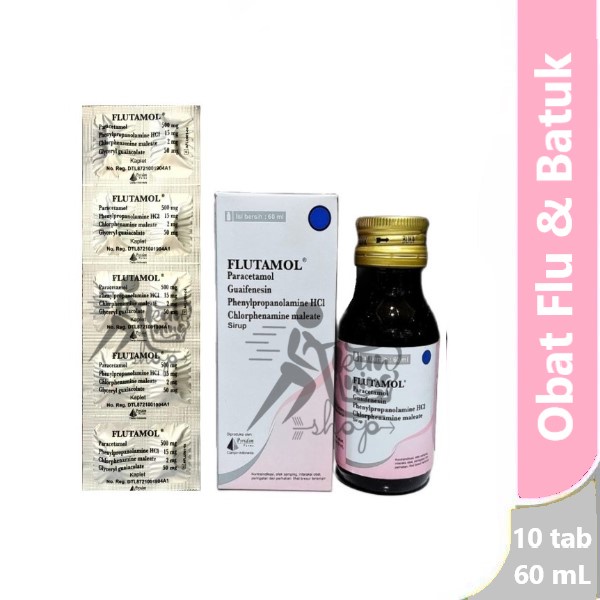Jual Flutamol Sirup 60 mL & Strip 10 tablet - obat flu, batuk dan demam ...