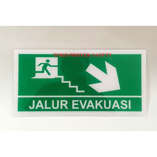 Jual Safety Sign Jalur Evakuasi Tangga Darurat / Acrylic Jalur Evakuasi ...