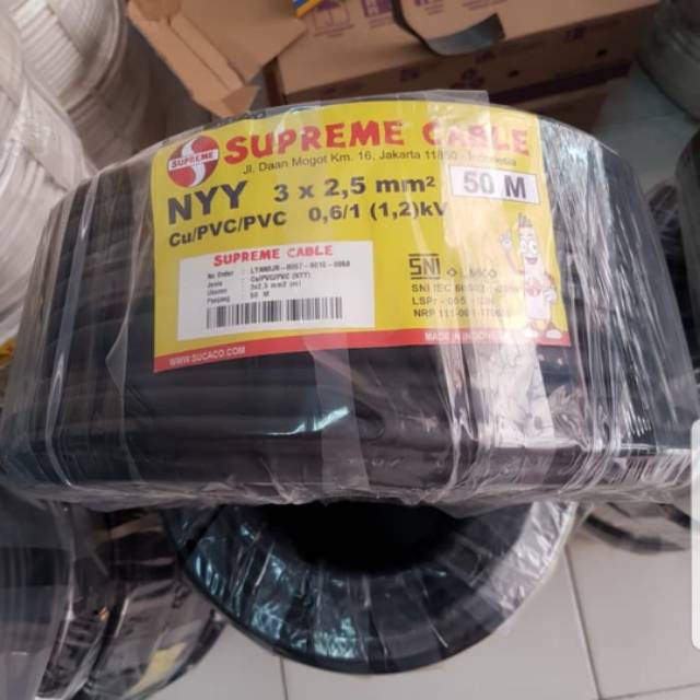 Jual Kabel NYY 3X2.5 supreme 50m hitam | Shopee Indonesia