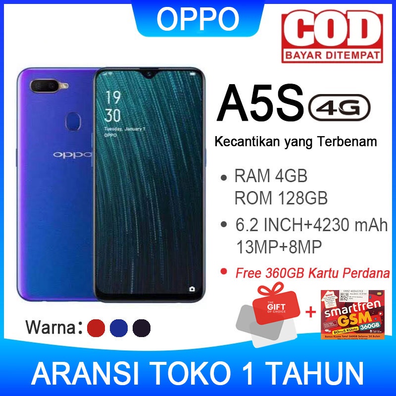 Jual OPPO A5s HP RAM 4/128GB GARANSI TOKO 1 TAHUN ORIGINAL BARU ...