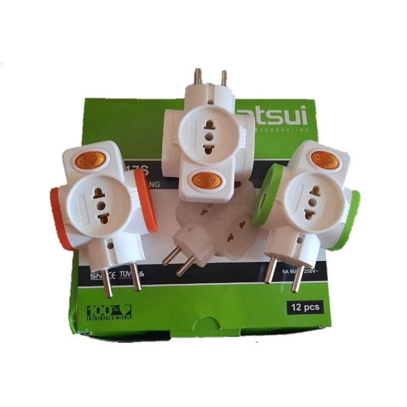 Jual STEKER T MULTI 4 CABANG ON / OFF SWITCH | Shopee Indonesia