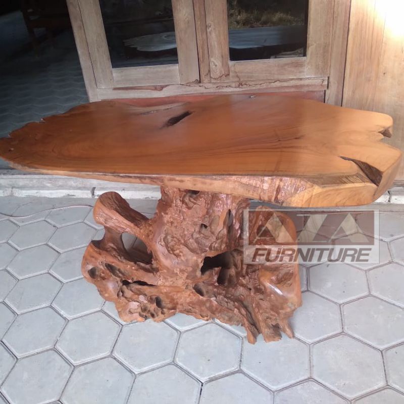 Jual Meja Taman atau Teras Unik Natural Akar Kayu Jati | Shopee Indonesia