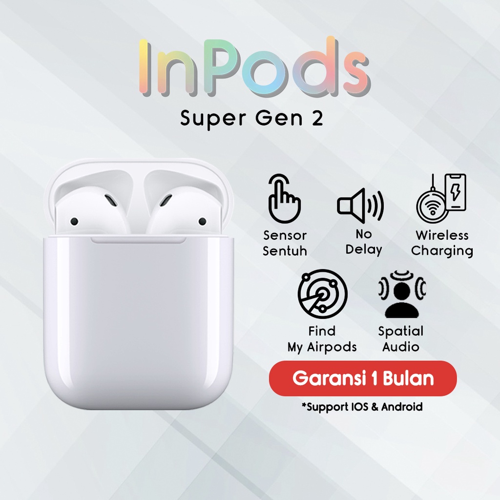 Pods Inpods Super Gen 2 Wireless Bluetooth Headset With Charging Case ...