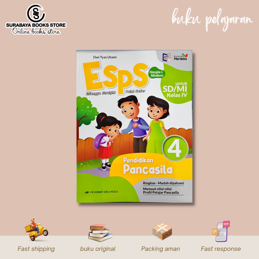Jual BUKU ESPS (ERLANGGA STRAIGHT POINT SERIES) PENDIDIKAN PANCASILA SD /MI IV KURIKULUM MERDEKA ...