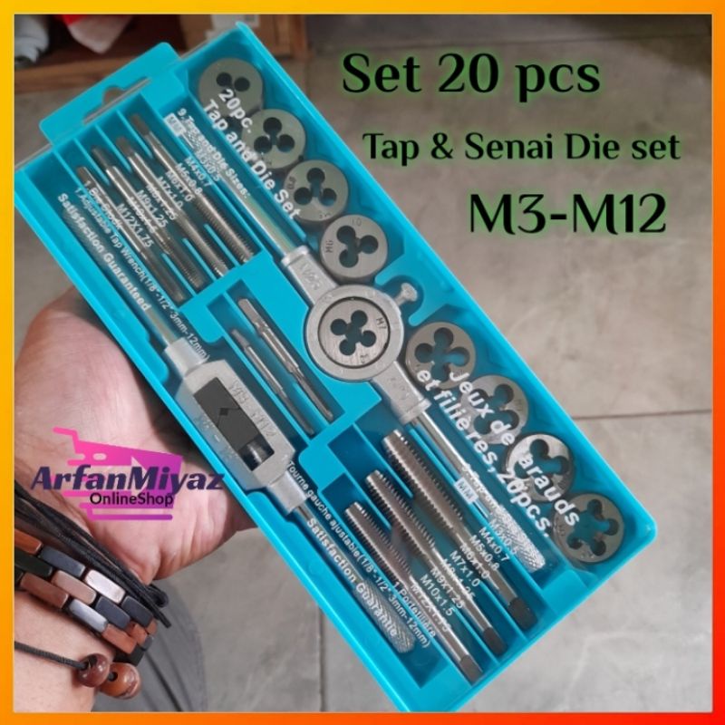 Jual Hand Tap Set 20pcs Alat Snai Senai Dan Hand Tap Die Tapping ...