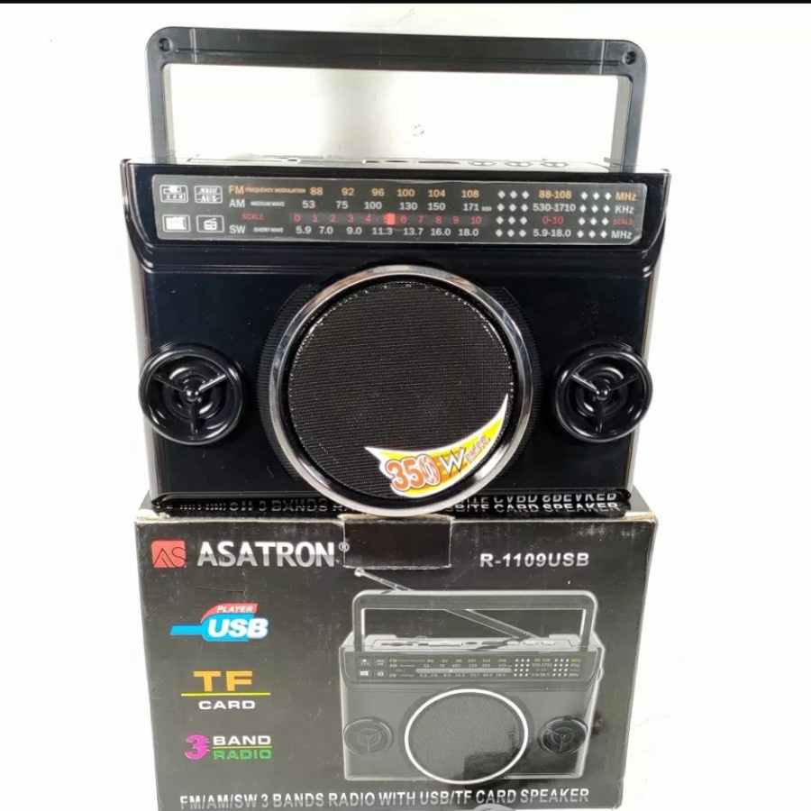 Jual Radio Portable Bluetooth Asatron R-1109 USB FM AM SW 3 Bands Radio ...