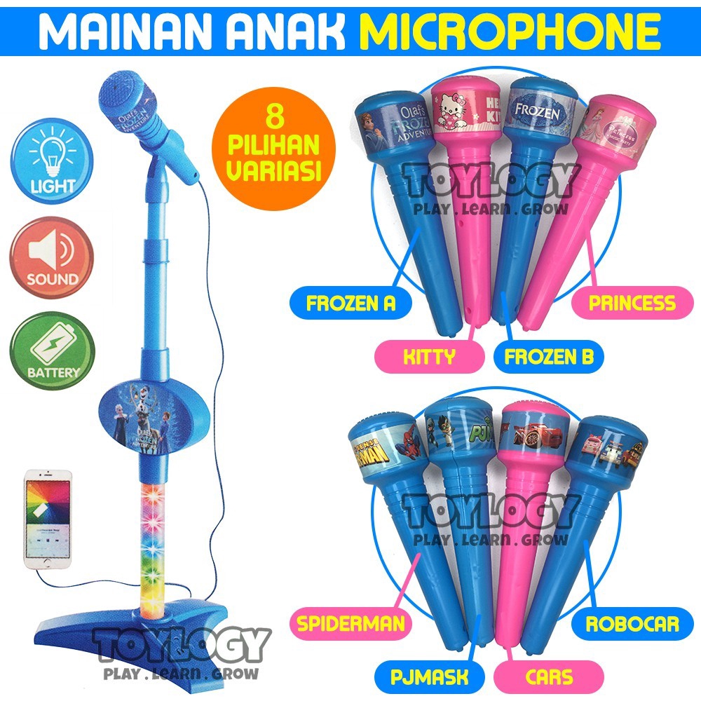 Jual Mainan Anak Microphone Mic Light Karaoke SuperHero | Shopee Indonesia
