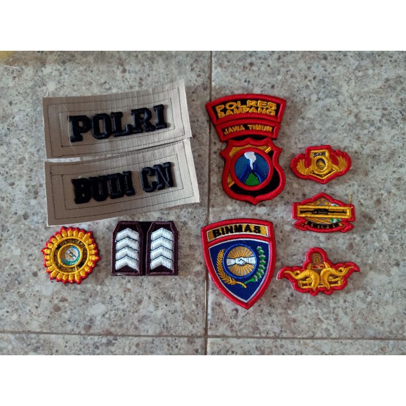 Jual Logo Bordir Polri Timbul (SET SABARA/RESKRIM/PROVOS/BINMAS/LANTAS ...