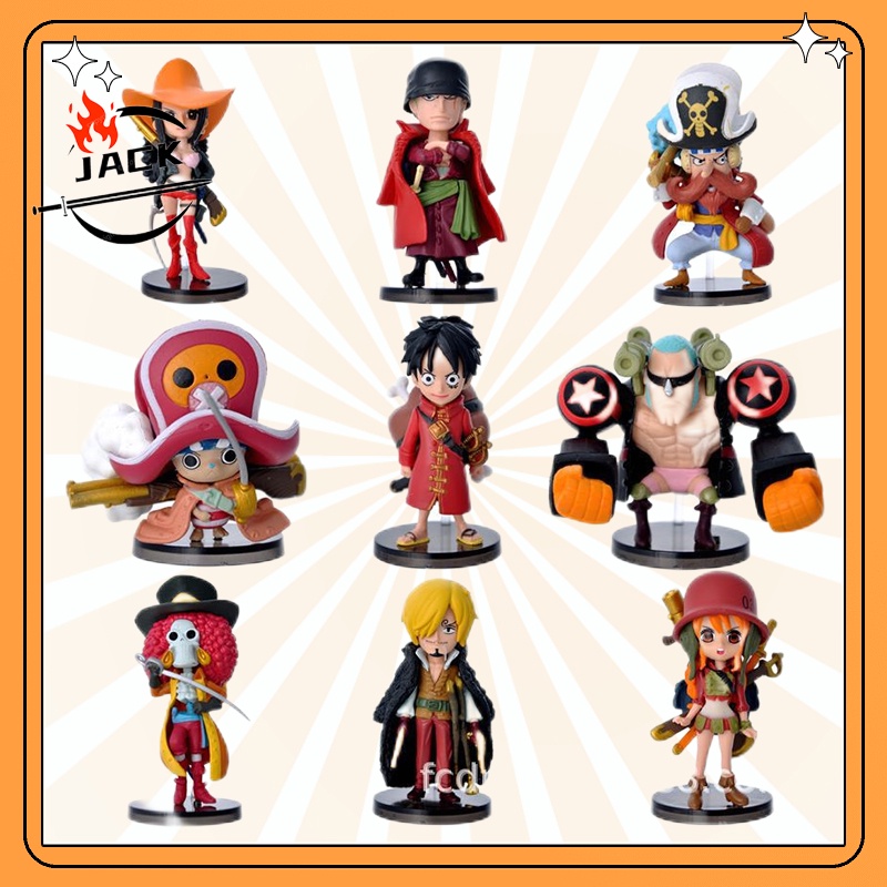 Jual Action Figure One Piece Set Luffy Zoro isi 9 pcs / Pajangan Figure ...