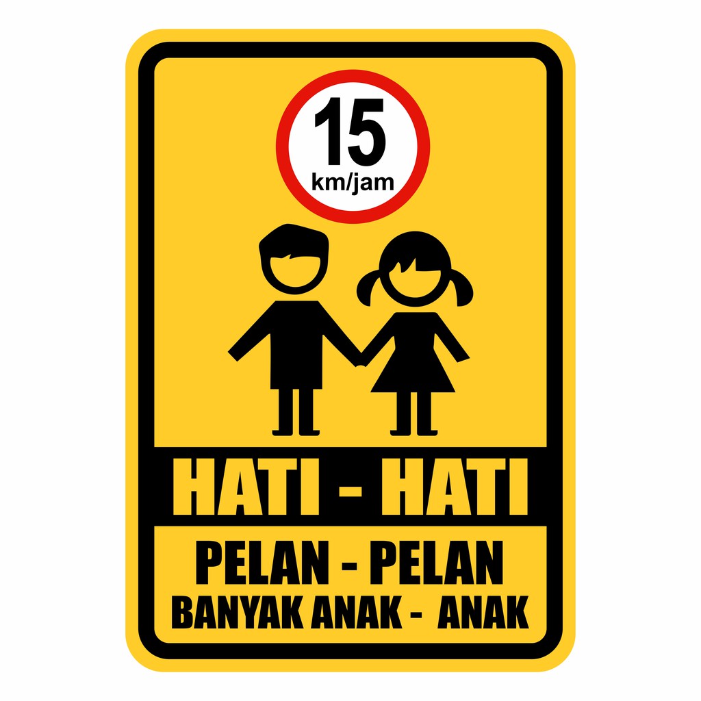 Jual Rambu Hati-Hati Banyak Anak - Anak 35cm x 50cm Batas Kecepatan ...