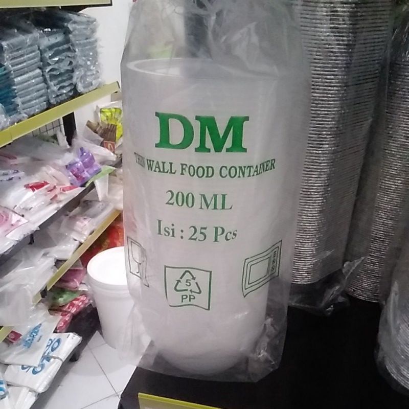 Jual dm thinwall cup plastik bulat 200ml 25pcs | Shopee Indonesia