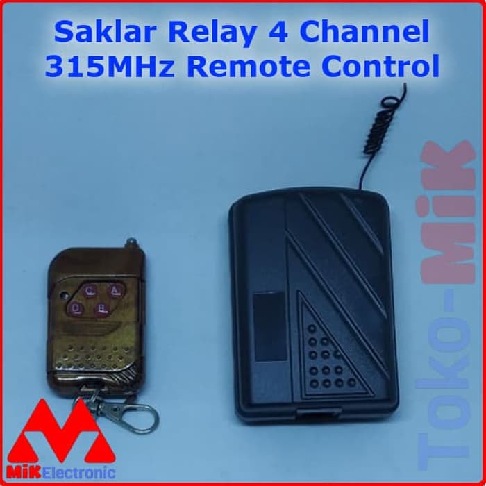 Jual SAKLAR RELAY 4 CHANNEL 315MHZ RF REMOTE RELAY SWITCH 12V 12 VDC ...