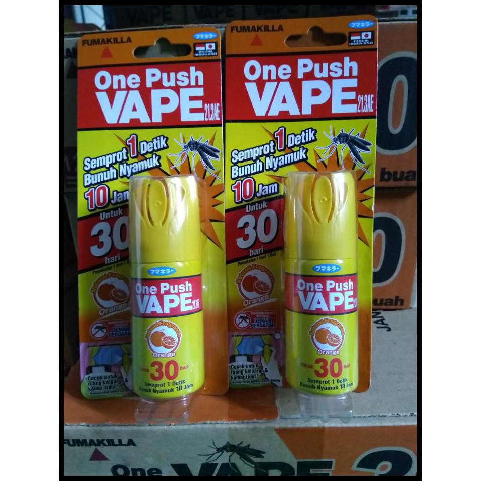 Jual OBAT NYAMUK VAPE ONE PUSH 10 ML 30 MALAM ORANGE | Shopee Indonesia