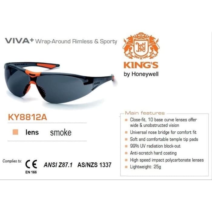 Jual Kacamata safety King's KY2222, KY212, KY8812A sporty dan stylish ...