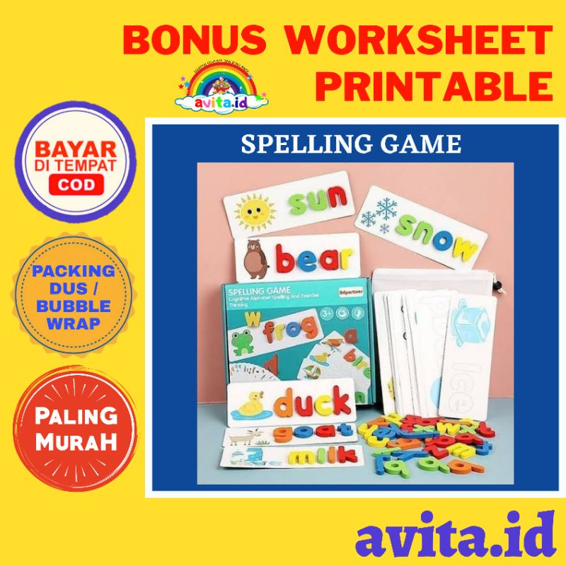 Jual avita.id Spelling Puzzle | Puzzle Membaca | Cognitive Alphabet ...