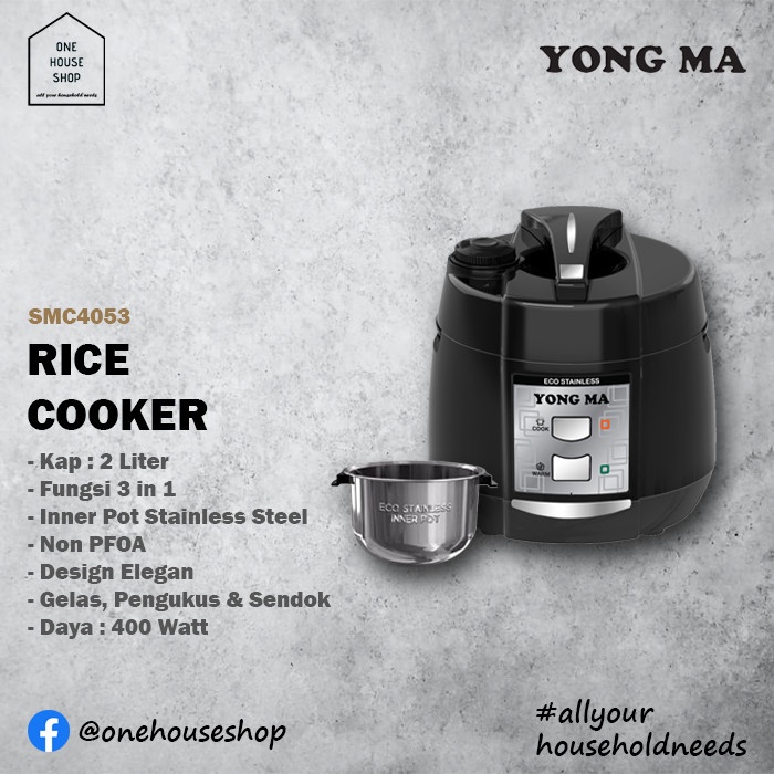 Jual Rice Cooker Yong Ma Magic Com 2 Liter Eco Stainless Innerpot ...