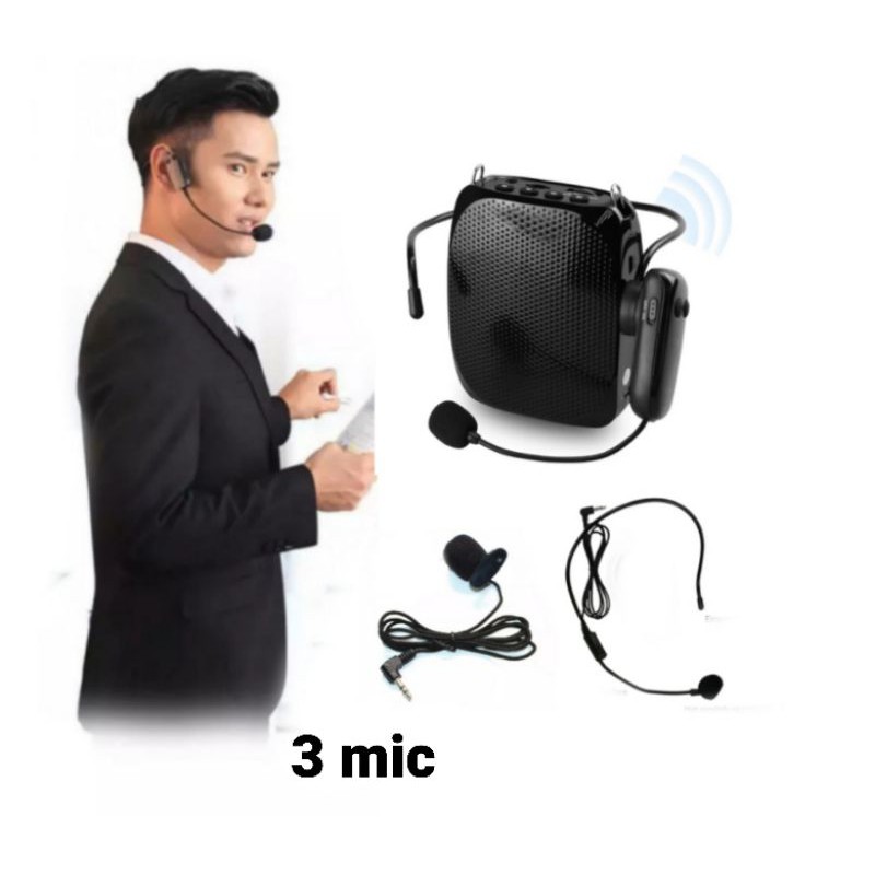 Jual sky megaphone wireless speaker pinggang mikrofon mic jepit bando ...