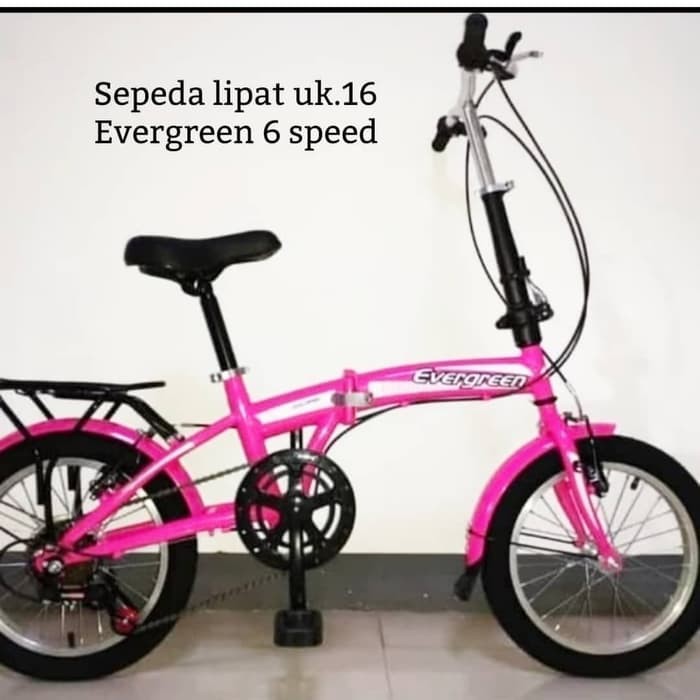 Jual Sepeda Lipat Anak Dewasa Folding Bike Evergreen 16 6 Speed Sepeda ...