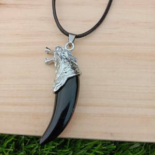 Kalung taring kepala singa / kalung pria / kalung cowo / kalung Korea ...