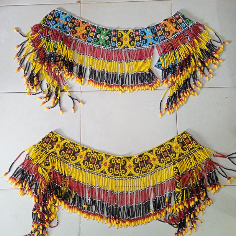 Jual ikat pinggang manik dayak kalimantan Indonesia|Shopee Indonesia