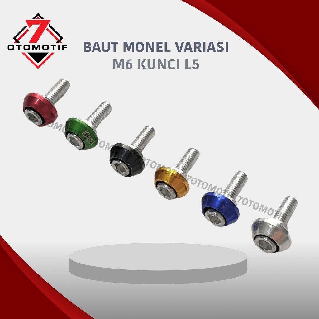 Jual Baut Plat Nomor / Baut Monel Variasi M6 Kunci L5 CNC Aksesoris ...