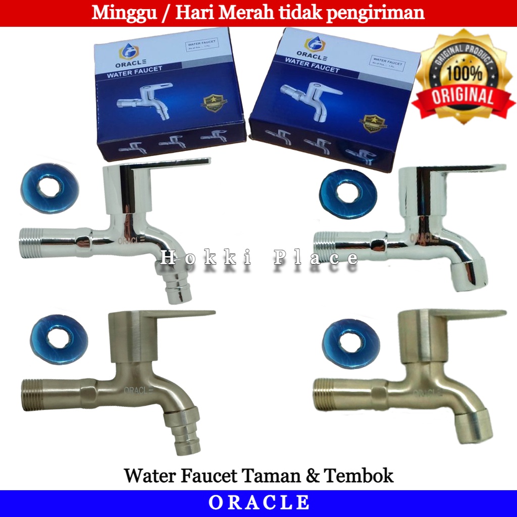 Jual KERAN AIR ORACLE STAINLESS CHROME KRAN TAMAN KERAN TEMBOK 1/2 ...