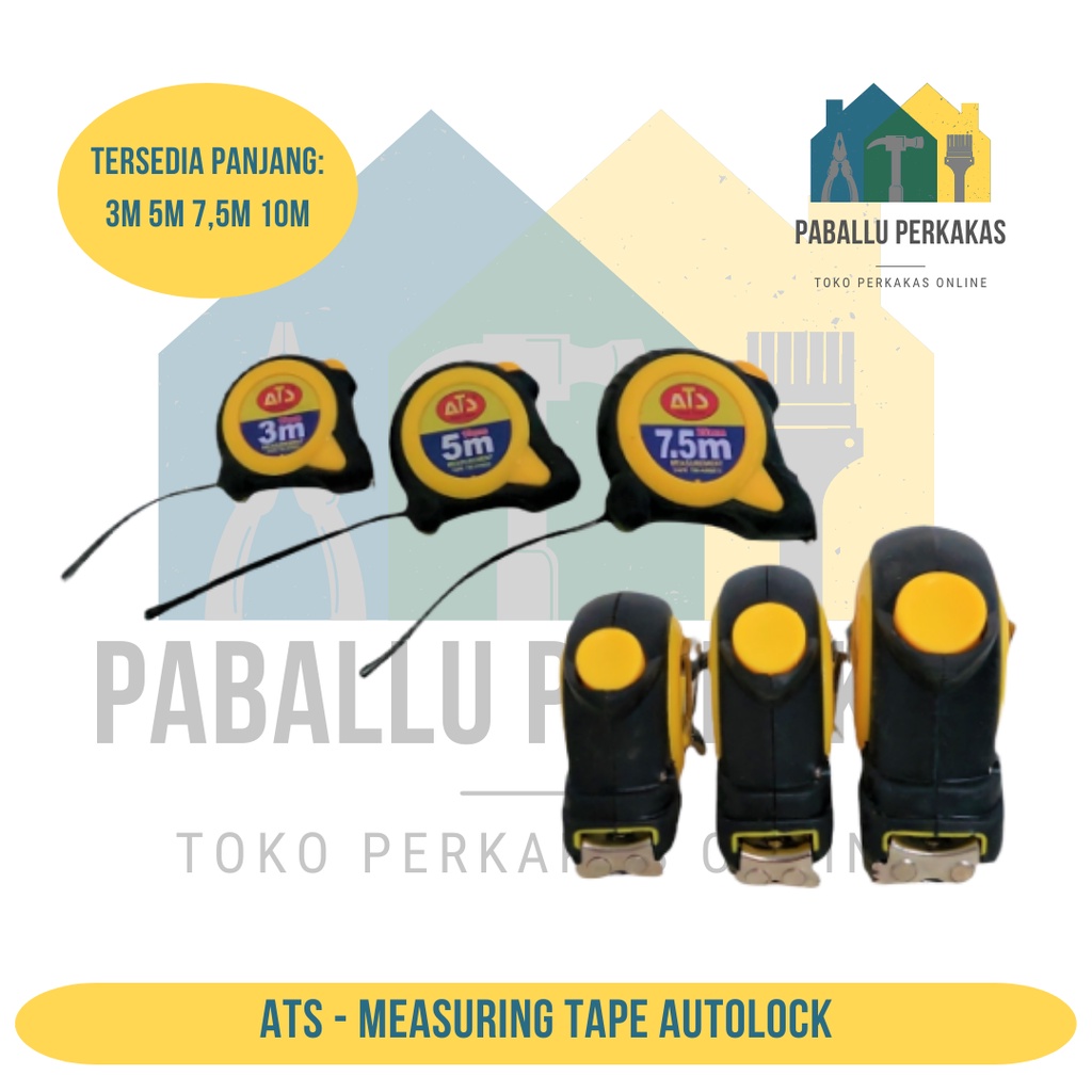Jual Meteran Rol Magnet Karet Autolock 3m 5m 7,5m 10m / Meter Karet ...