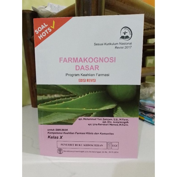 Jual Farmakognosi Dasar Program Keahlian Farmasi Untuk SMK Kelas X/1/10.Edisi Revisi..Buku ...
