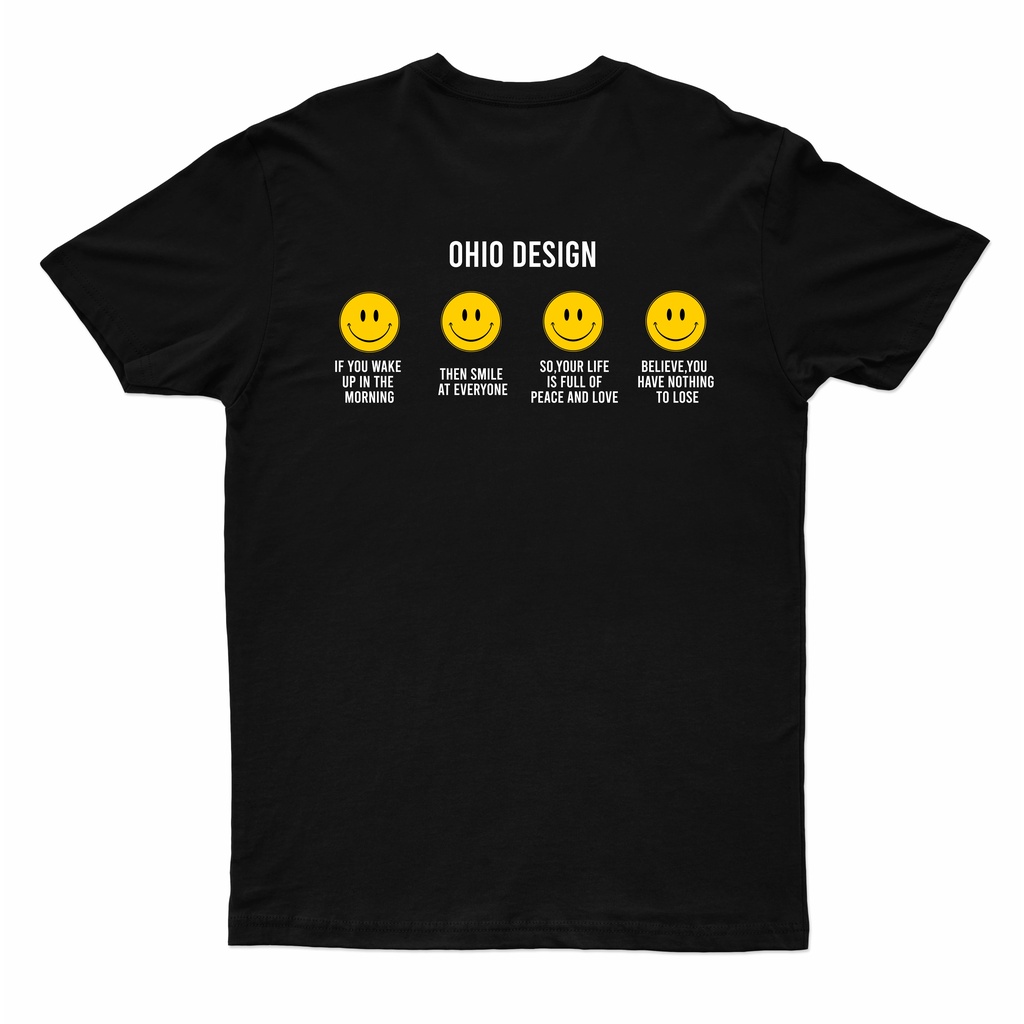 Jual TSHIRT SMILEY OHIO BLACK | Shopee Indonesia