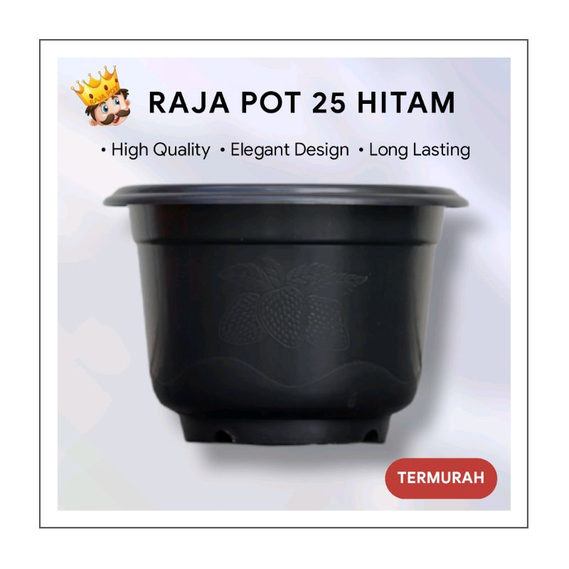 Jual Pot Bunga Hitam 25 Strawberry| Pot Tanaman Hitam 25 Strawberry ...