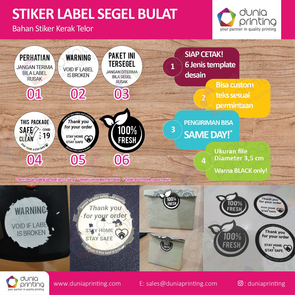 Jual Stiker Segel/ Kerak telor / Security / Tamper untuk safe delivery ...
