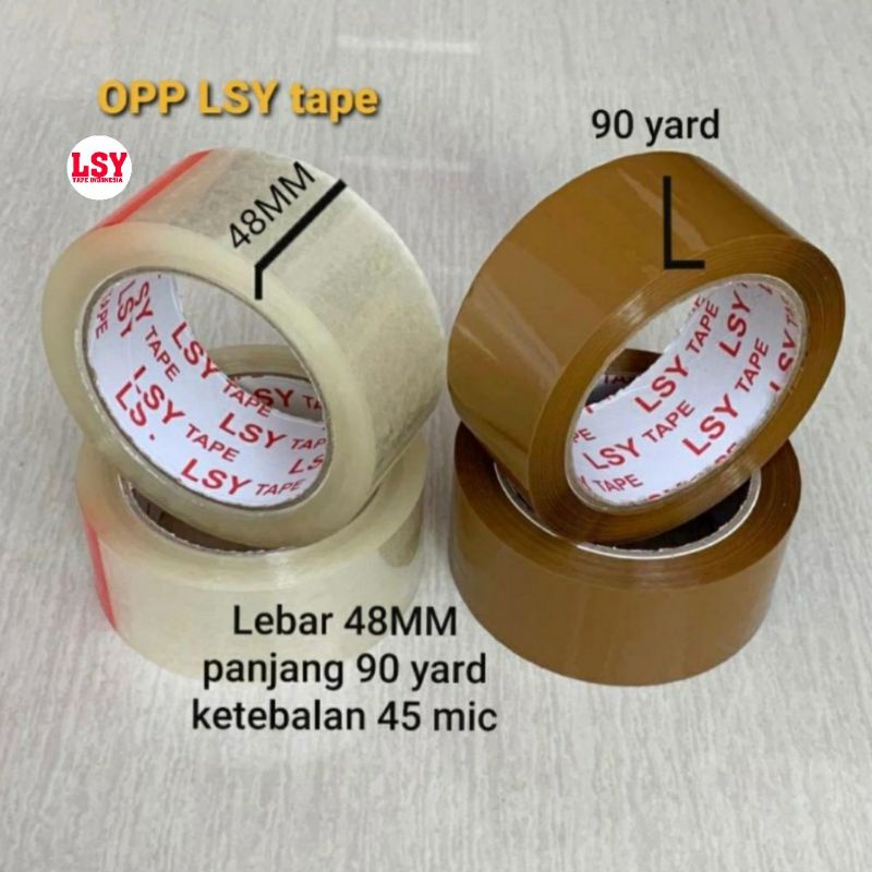 Jual lakban bening / coklat 48mm x 90yard full LSY TAPE INDONESIA | Shopee Indonesia