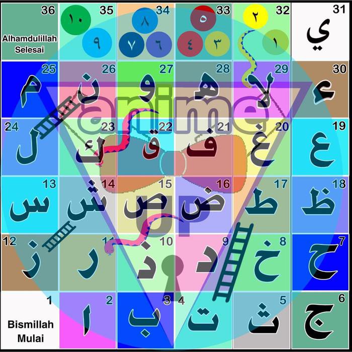 Jual Ready stock Mainan / Ular Tangga Seri Huruf Hijaiyah Dan Latin 180 ...