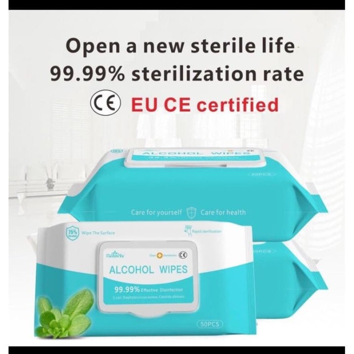 Jual ALCOHOL WIPES ANTISEPTIC ANTI VIRUS BAKTERI ALKOHOL TISU BASAH 50 ...
