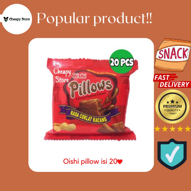 Jual Oishi pillows isi 20pcs aneka rasa [ukuran lebih besar] | Shopee ...