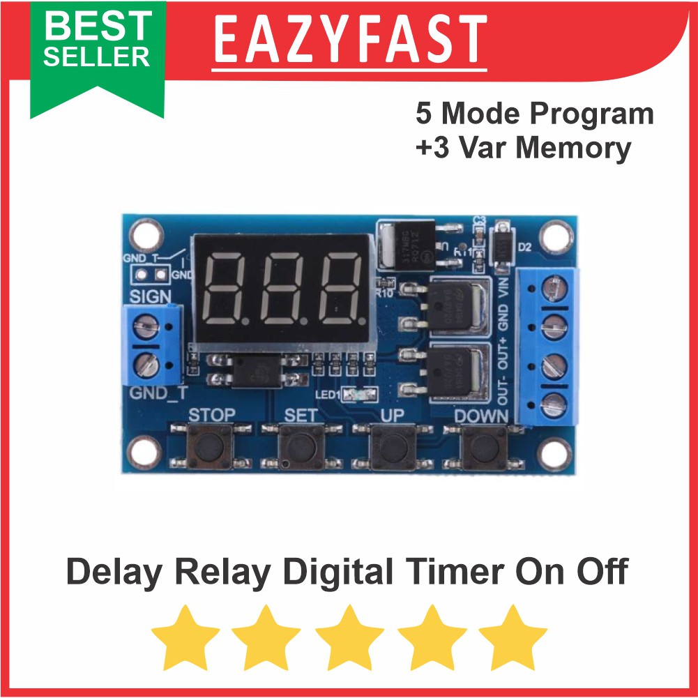 Jual Delay Relay Timer Digital On Off Cycle Loop Continues Trigger ...