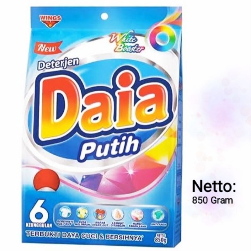 Jual Deterjen Daia Putih White Booster / Deterjen Bubuk 800 Gram ...