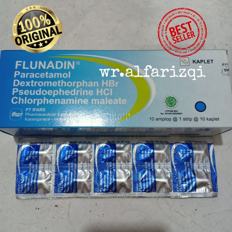 Jual Flunadin 1 strip 10 Kaplet / Flunadine / Paracetamol / Obat Flu ...