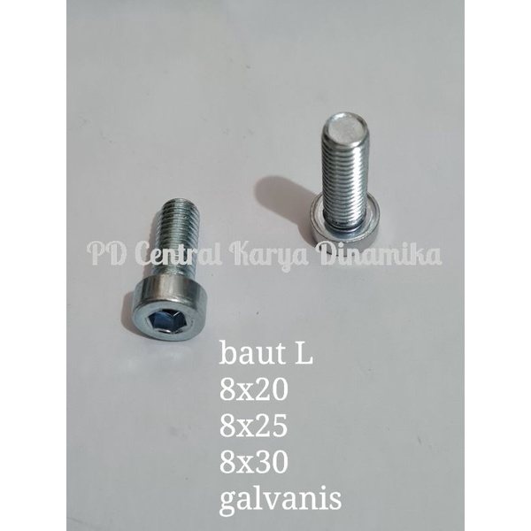 Jual baut L 8x30 galvanis isi 10pc | Shopee Indonesia