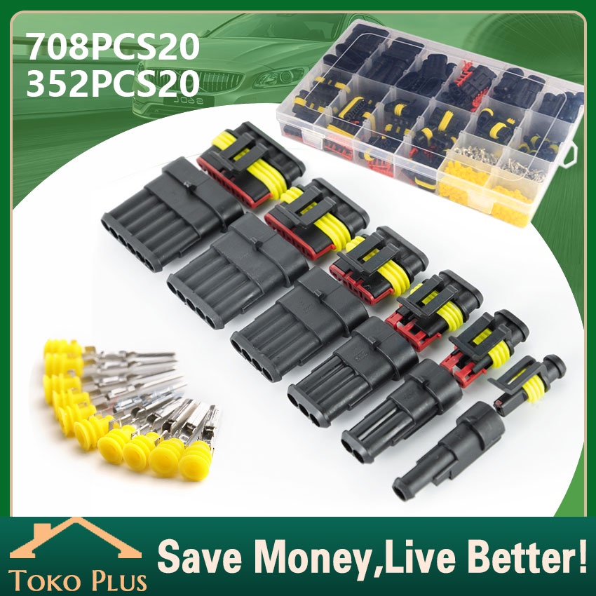 Jual 780Pcs/Set Soket Socket Konektor Kabel 1 2 3 4 5 6 Pin Waterproof ...