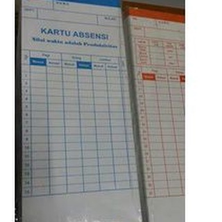 Jual Kartu Absen Kartu Mesin Absensi CEKLOK / pak Kartu Absen warna ...