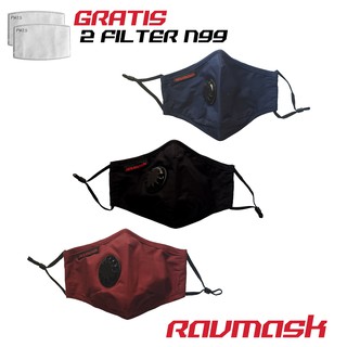 Jual Masker kain N99 dengan valve, bisa dicuci (Gratis 2 Filter N99 ...