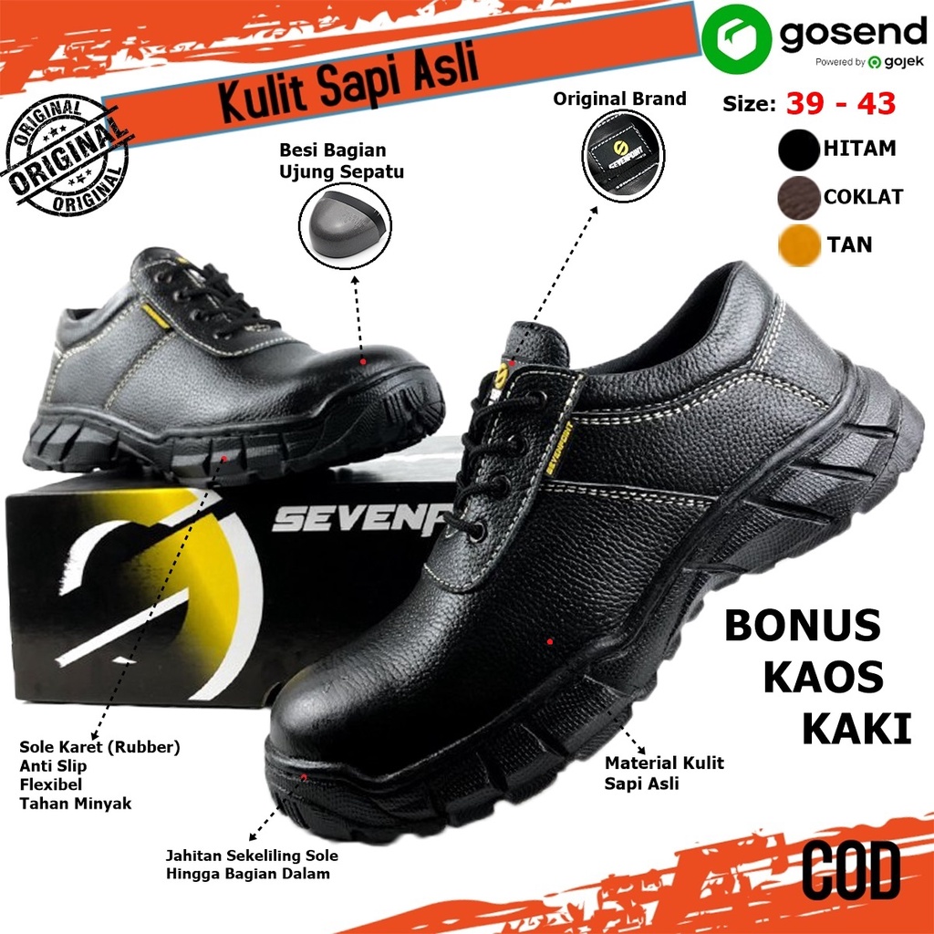 Jual Sepatu Safety Original Pria Tali Septi Sevenpoint Proyek Lapangan ...