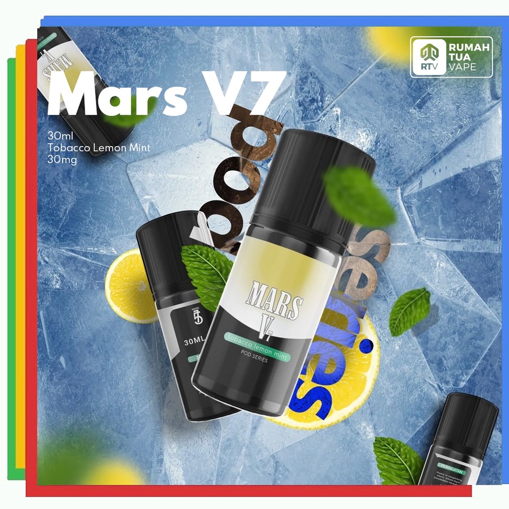 Jual MARS V7 TOBACCO LEMON MINT 30MG 30ML PREMIUM LIQUID VAPE | Shopee ...