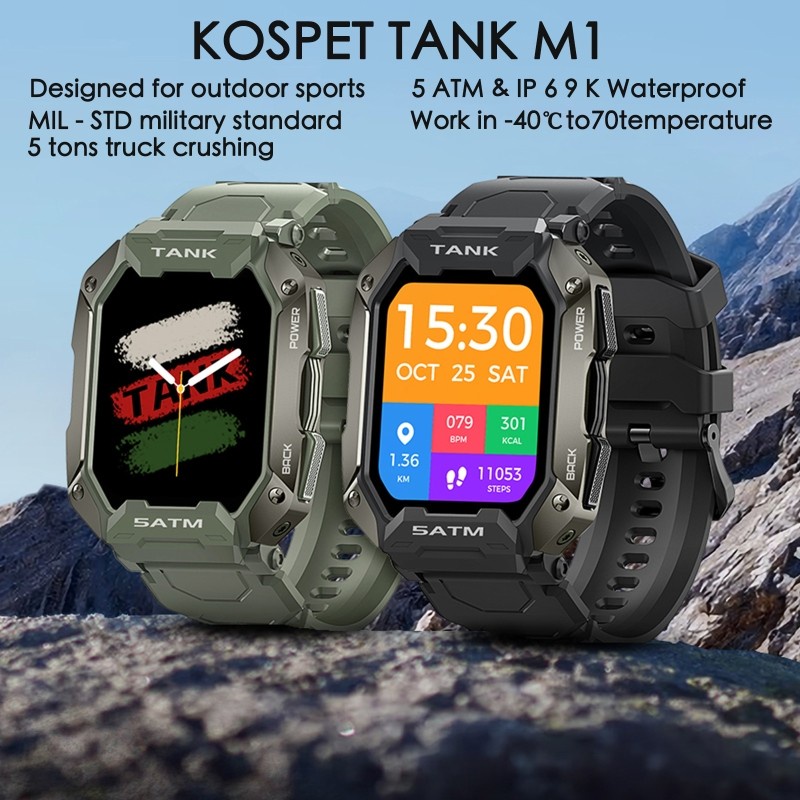 Jual Smart Watch KOSPET TANK M1 Rugged Outdoor Bluetooth Smartwatch ...