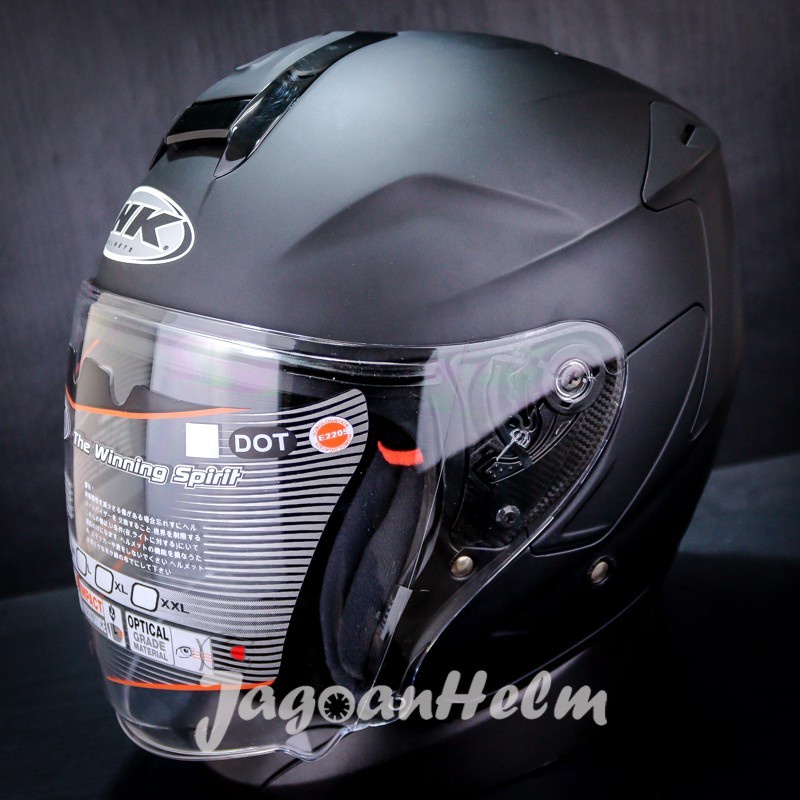 Jual INK HELM DYNAMIC SOLID | BLACK DOFF | SINGEL VISOR | HALFACE ...