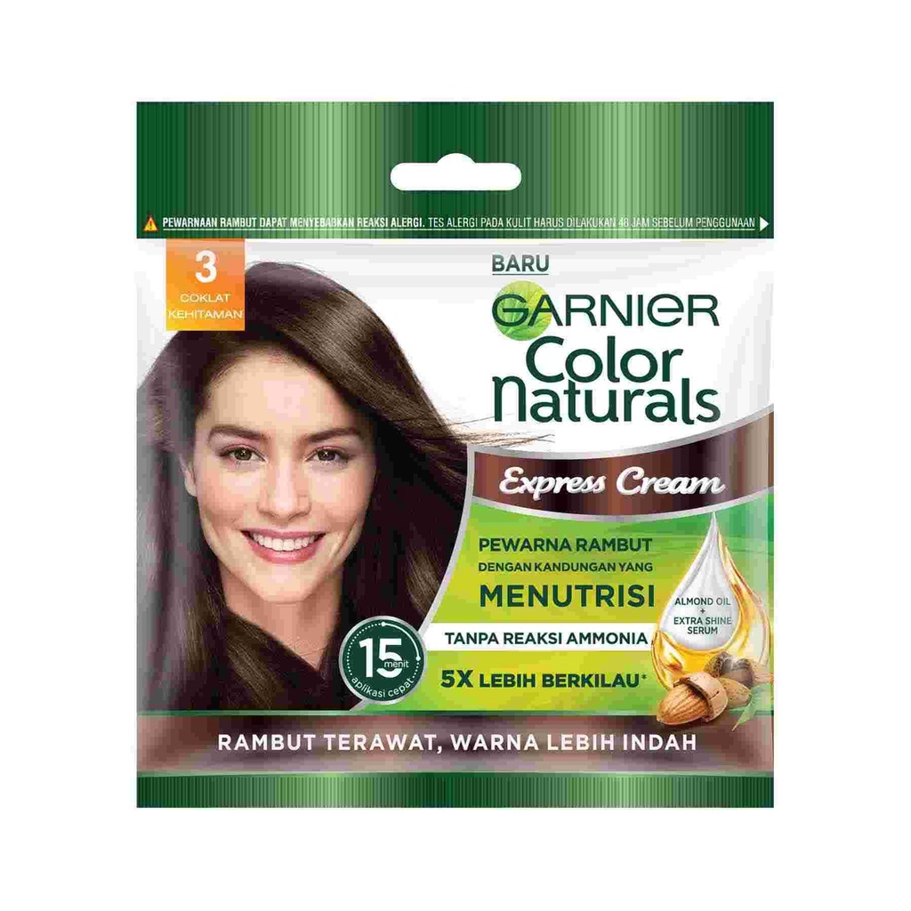 Jual Garnier Color Naturals Creme Hair Color, Shade 3 Darkest Brown ...