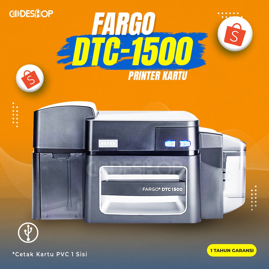 Jual ID CARD PRINTER FARGO DTC 1500 DUAL SIDE CETAK KARTU 300 DPI ...